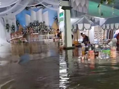 Viral Pernikahan Terdampak Banjir Demak, Pelaminan Hingga Dekor ...