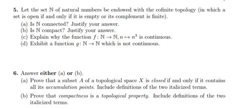 Solved Let The Set N Of Natural Numbers Be Endowed With Chegg