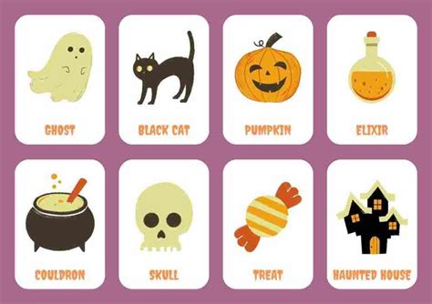 Halloween English Vocabulary Flashcards Halloween Vocabulary Flashcards Halloween
