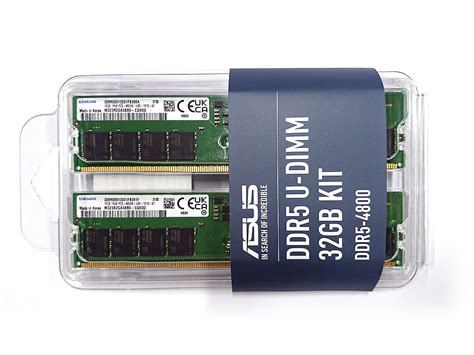 Asus Asus Ddr5 U Dimm 32gb Kit 288pin Ddr5 4800 Cl40 39 39 32gb 16gbx2枚組 1 1volt Jedec Spd 製品