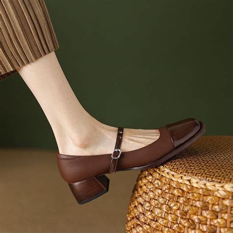 Chiko Bobbi Lee Square Toe Block Heels Mary Jane Shoes Mary Jane