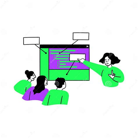 Cartoon Color Web Development Concept Scene With Character Girl Vector