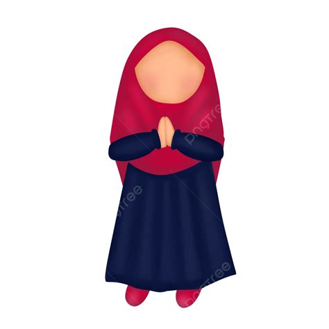 Muslim Hijab Girl Is Greeting Muslim Hijabi Cute Girl Character