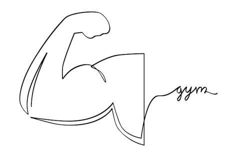 Premium Vector Simple Vector Sketch Muscle Big Bicep And Tricep Single One Line Art Continuous