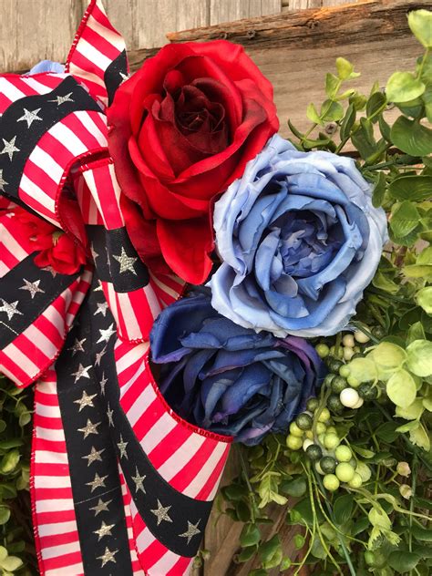 Patriotic Wreath For Front Door Summer Wreath Front Door Wreaths