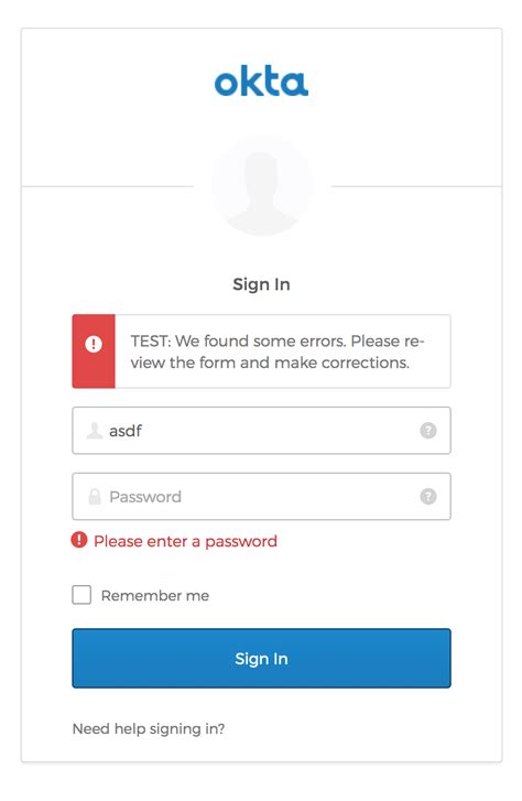 Partial Error Message Placeholder Appears After Clicking Sign In With