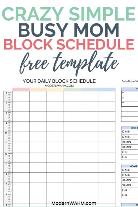 Printable Block Schedule Template These Templates Are Available For Customizations In All