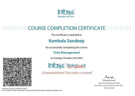 Kambala Sandeep On Linkedin Infosys Infosysspringboard Timemanagement
