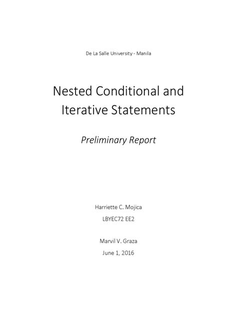nested conditional and iterative statements pdf control flow