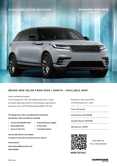 Landrover Velar Fleet Business Harwoods James Leacock