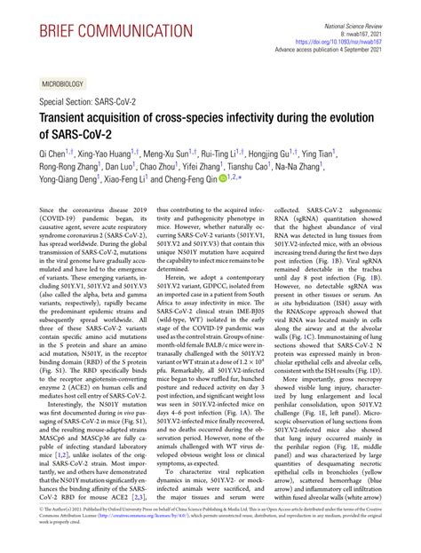 Pdf Transient Acquisition Of Cross Species Infectivity During The