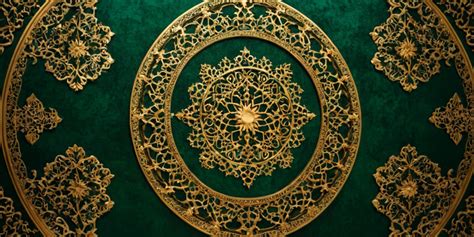 Luxurious Green Background Holy Pattern Illustration Photo  Free