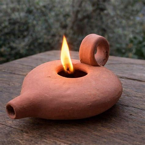 Handcrafted Terracotta Clay Oil Lamp Phoenician Inspired Lebanese