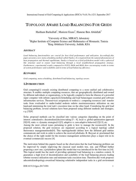 Topology Aware Load Balancing For Grids Pdf Network Topology Grid Computing