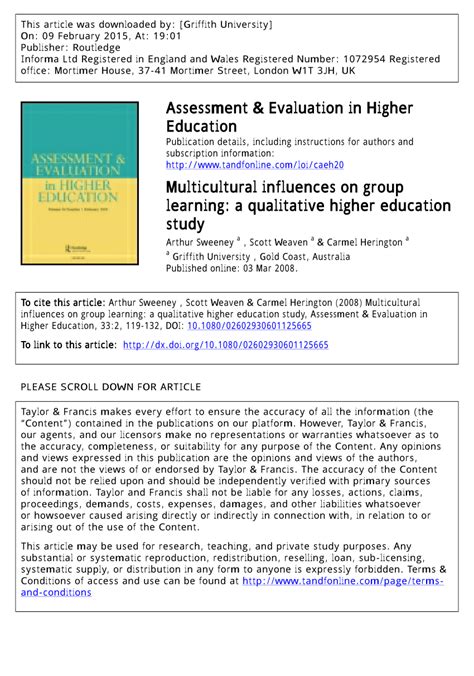 Pdf Multicultural Influences On Group Learning A Qualitative Higher
