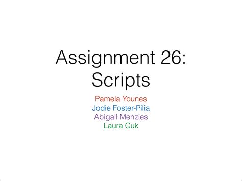 Assignment 26 Script Ppt