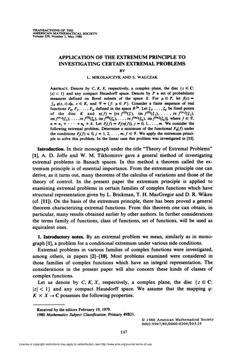 Pdf Application Of The Extremum Principle To Investigating Certain
