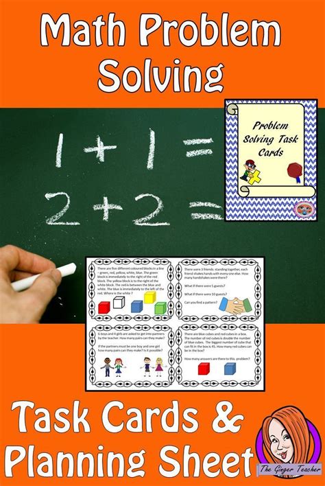 Practical Problem Solving Math Task Cards And Planning Sheet Teaching