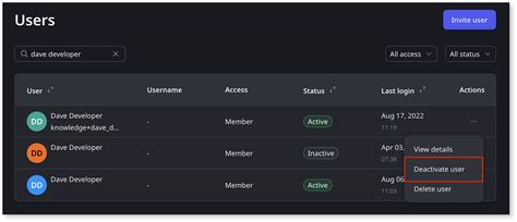 Create Activate Deactivate And Delete Users Odc Documentation