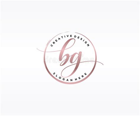 Initial BG Handwriting Logo With Circle Template Vector Stock Vector Illustration Of Couple