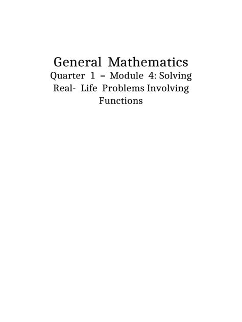 Gen Math11 Q1 Mod4 Solving Real Life Problems Involving Functions