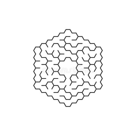 Laberinto Circular En La Forma De Un Hex Gono Ilustraci N Del Vector