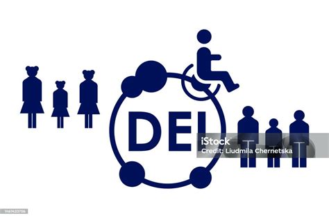 Dei의 개념 다양성 평등 포용성 사람 장애인 흰색 배경에 약어의 그림 장애에 대한 스톡 벡터 아트 및 기타 이미지 장애