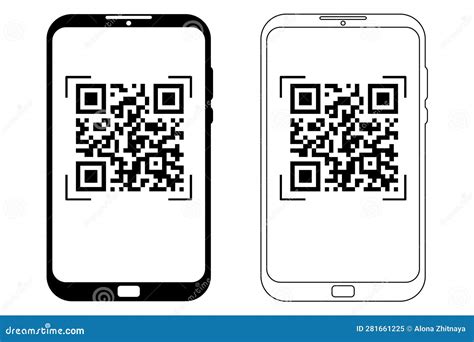 Mobile Phone Scan Qr Code Reader Applecation Technology Concept Isolated Barcode Scaner Stock