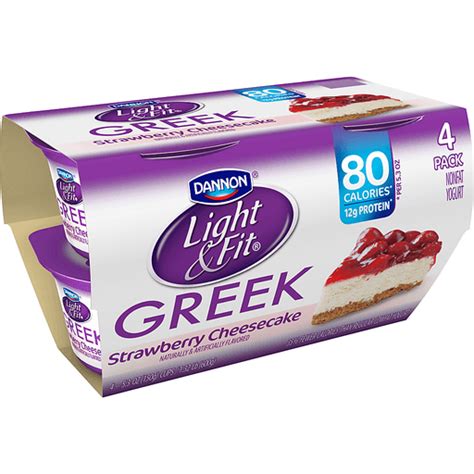 Dannon Light Fit Greek Nonfat Yogurt Strawberry Cheesecake Gluten Free Oz Pack