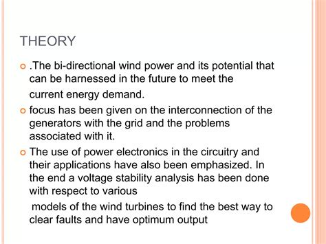 Bidirectional Wind Power Generation Ppt