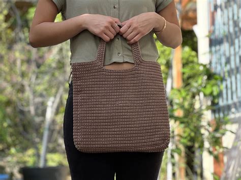Simple Crochet Tote Bag Free Pattern Tutorial
