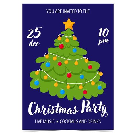 Invitación Para La Fiesta De Navidad Para Celebrar La Nochebuena