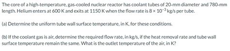 Solved The Core Of A High Temperature Gas Cooled Nuclear