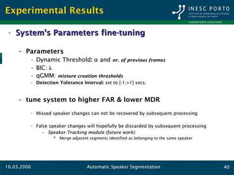 Speaker Segmentation 2006 Ppt