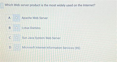 Solved Which Web Server Product Is The Most Widely Used On