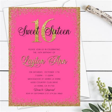 Sweet 16 Invite Etsy