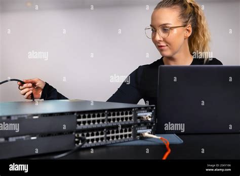 It Technician Professional Configuring Network Switch And Managing Network Cables And Hardware