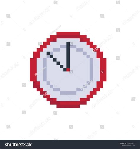 clock style pixel art vector illustration stock vector royalty free