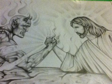 Jesus Vs Devil Drawing