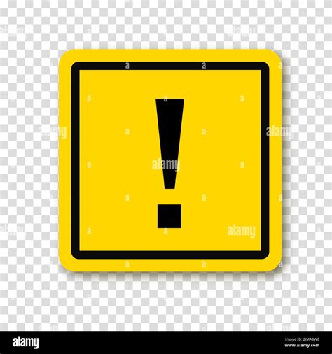 Exclamation Point In Yellow Square With Shadow Symbol Of Caution