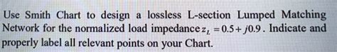SOLVED Use Smith Chart To Design A Lossless L Section Lumped Matching Network For The