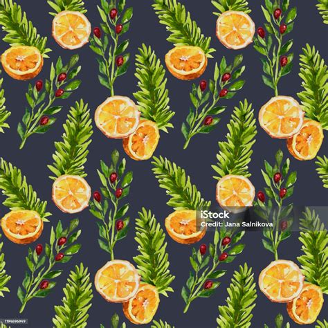 수채화 손으로 그린 식물 잎 열매 오렌지와 가지 그림 원활한 패턴 벽지 포장지 감귤에 대한 스톡 벡터 아트 및 기타 이미지 감귤 일러스트레이션 수채화 Istock