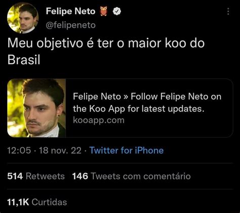 Felipe Neto Ofelipeneto Meu Objetivo é Ter O Maior Koo Do Brasil