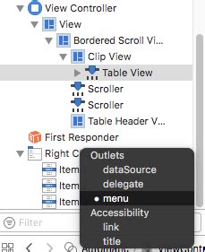 Swift Adding A NSMenu To A NSTableCellView Which Pops Up On Right