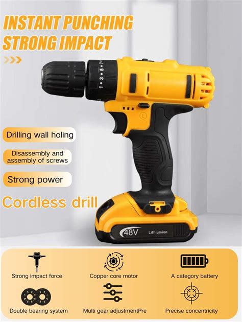 Cordless Drill Cordless Drill Tool Box With Battery Drill Bit Set Basic Tool Box 25 1 Torque