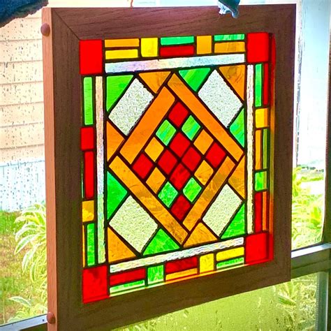 Stained Glass Geometric Etsy