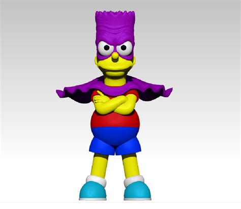 Obj File Bart Simpson Bartman Fan Art 🎨 ・3d Printable Design To
