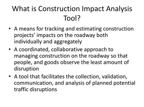 Ppt Construction Impact Analysis Tool Powerpoint Presentation Free