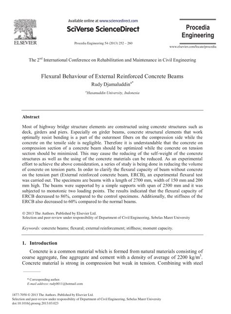 Pdf Flexural Behaviour Of External Reinforced Concrete Beams