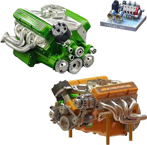 Cison V8 Engine Kit Gas Gasoline Ohv V8 Small Block Engine Model Kits Mini V8 Engine Kits That